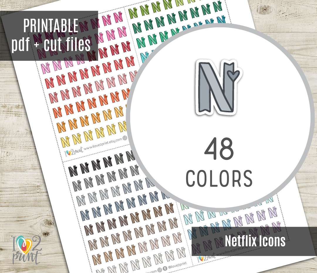 Netflix Little Icon Planner Stickers, TV Show Tiny Icon Printable ...
