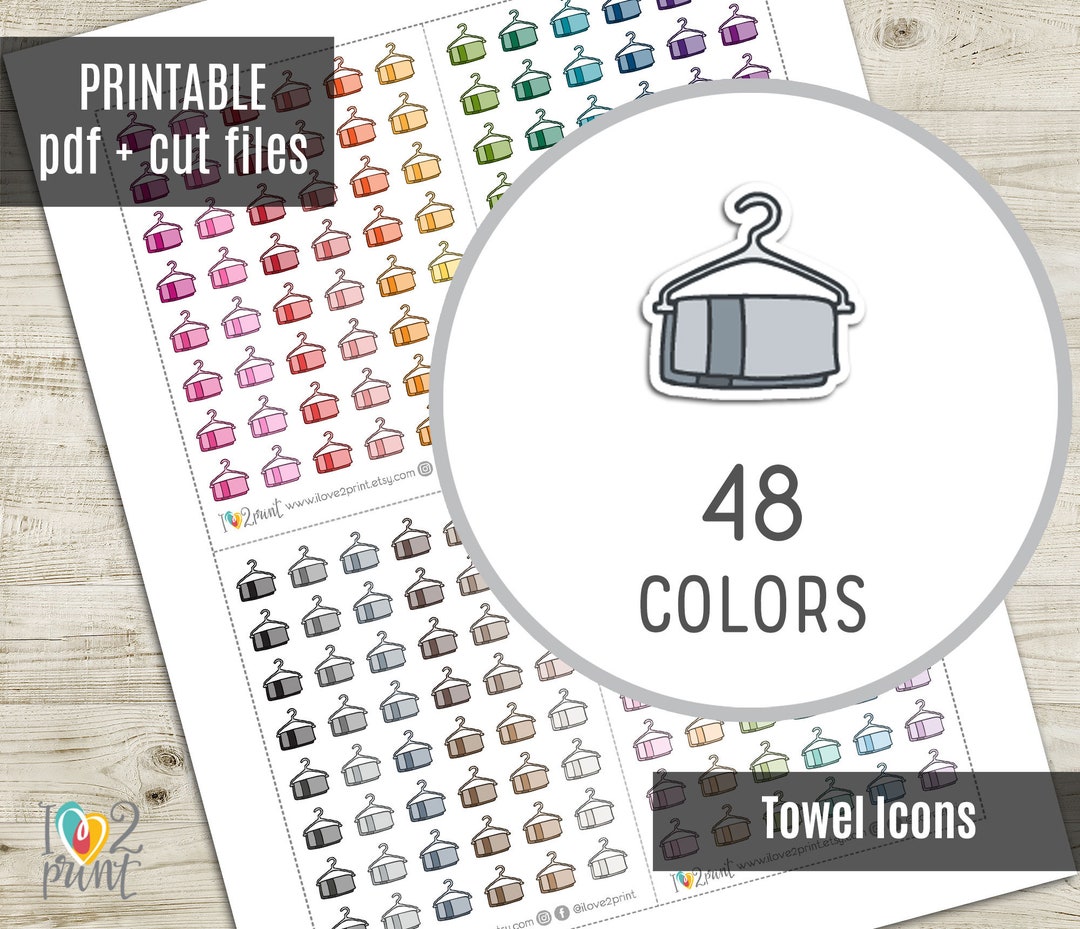 Change Towels Icon Planner Stickers, Towel Tiny Icon Printable Stickers ...