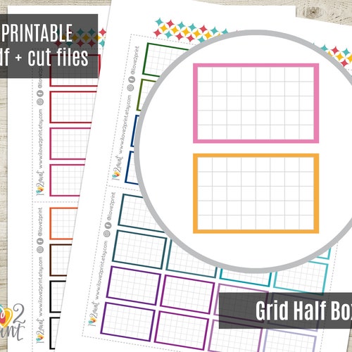 Blank Full Box Printable Planner Stickers Erin Condren - Etsy