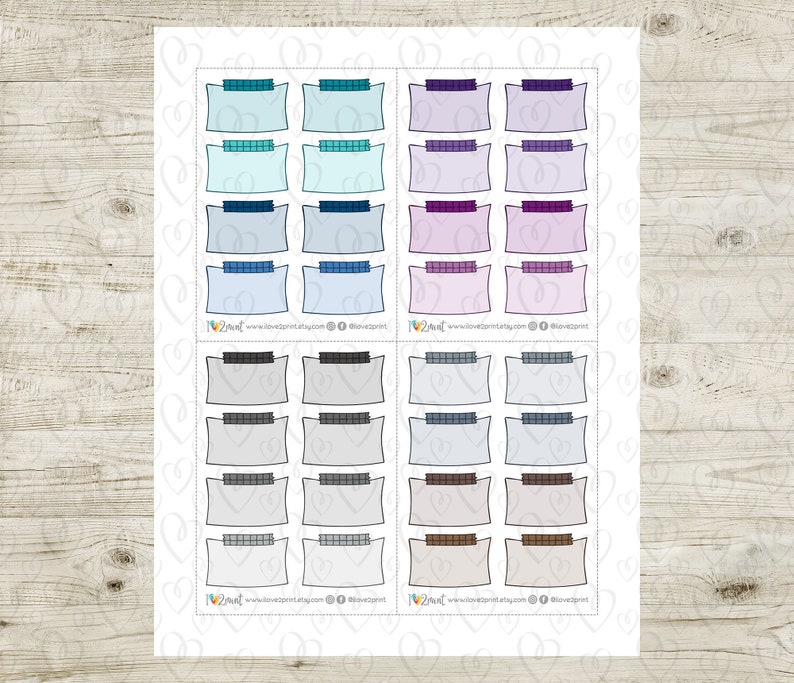 Grid Washi Half Box Planner Stickers Half Box Printable - Etsy