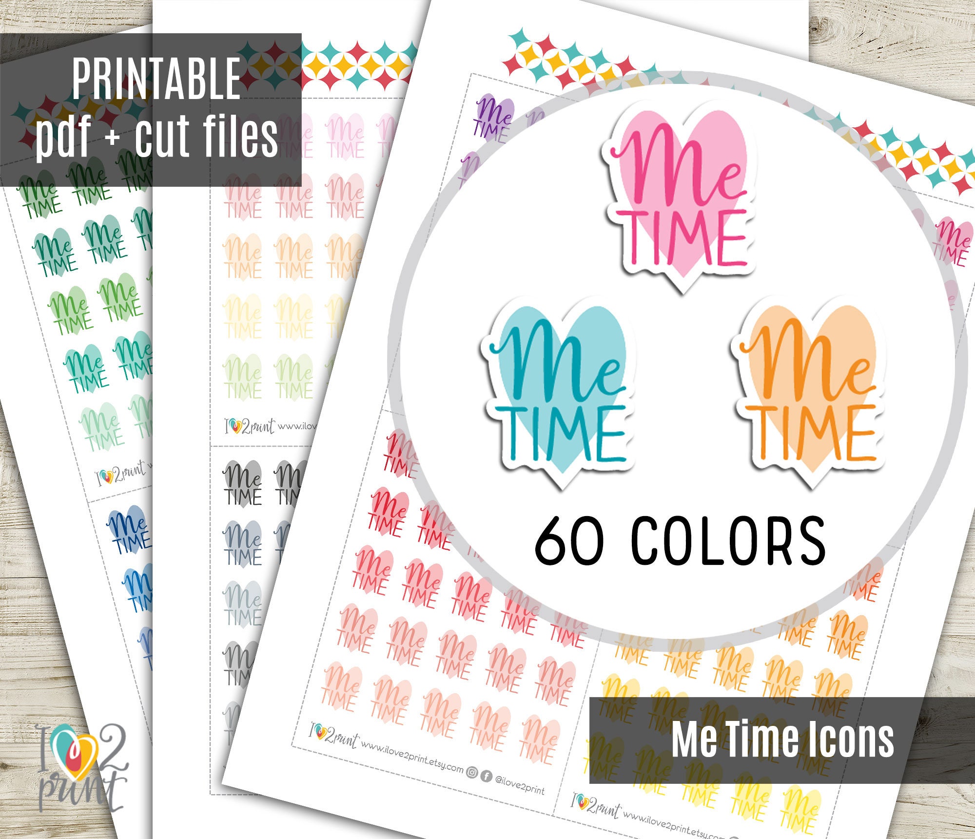 Me Time Icons Me Time Planner Stickers Printable Stickers | Etsy