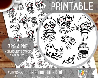 Bow Clip Quarter Box Printable Planner Stickers Erin Condren - Etsy