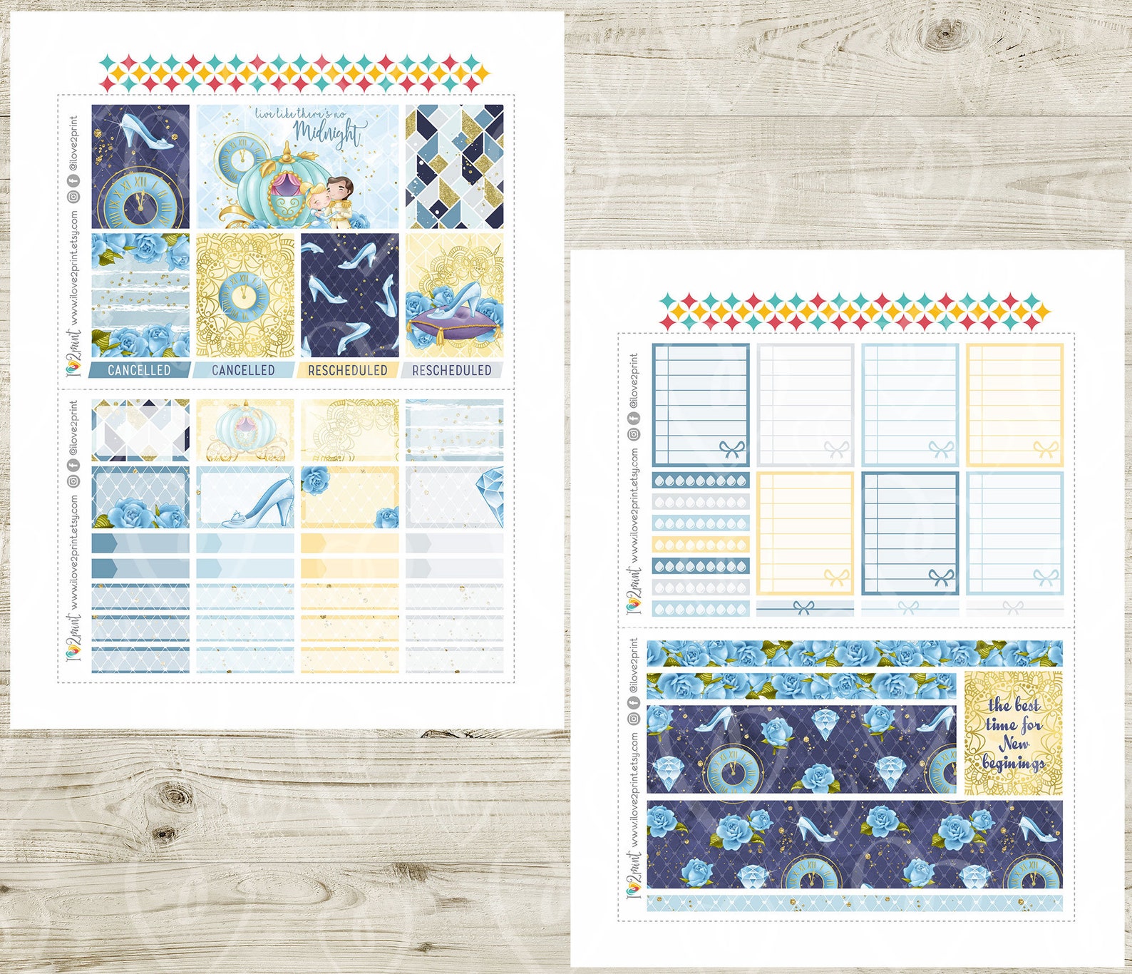 New Year Princess Weekly Printable Planner Stickers - Etsy