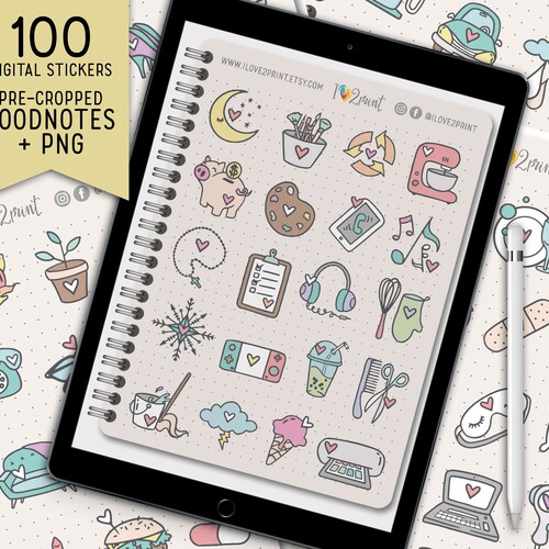 Planner Icons Goodnotes Sticker Book Cute Icons Digital - Etsy