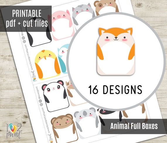 Kawaii Animals Full Box Notes Cute Notes Planner Stickers - Etsy