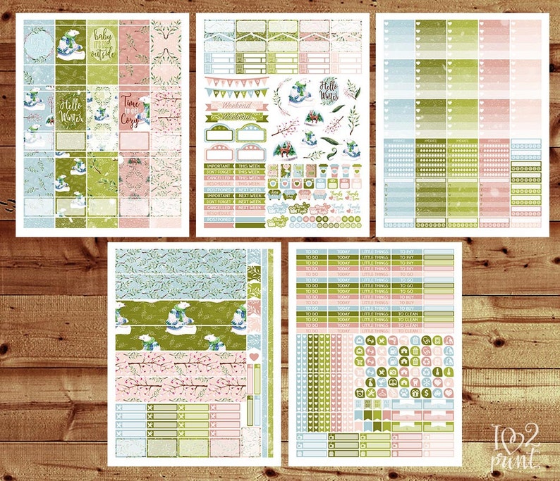 Winter Planner Stickers Erin Condren Printable Stickers | Etsy