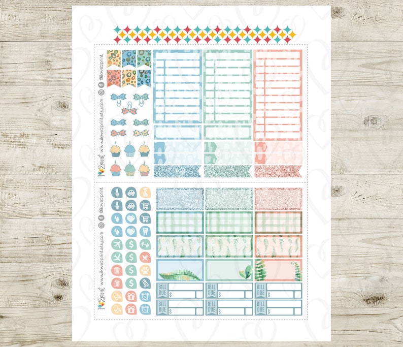 Bunny Hugs Monthly View Stickers April Monthly HP Printable - Etsy