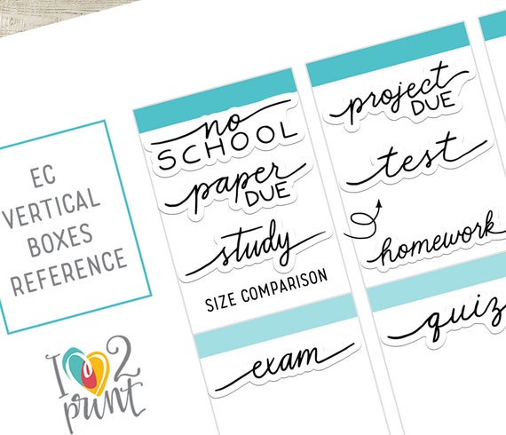 Craft Supplies & Tools Scrapbooking school planner stickers script ...