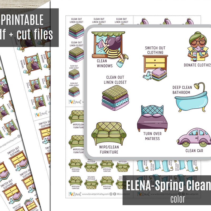 Cleaning Planner Stickers - Etsy