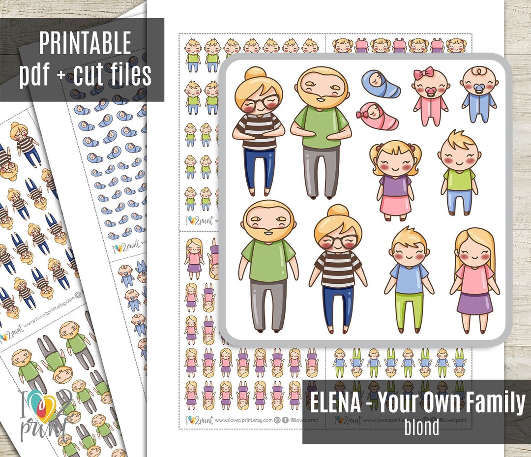 Elena Planner Girl Custom Your Own Family, BLOND Family Planner ...