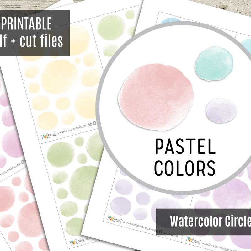 Watercolor Circles - Etsy