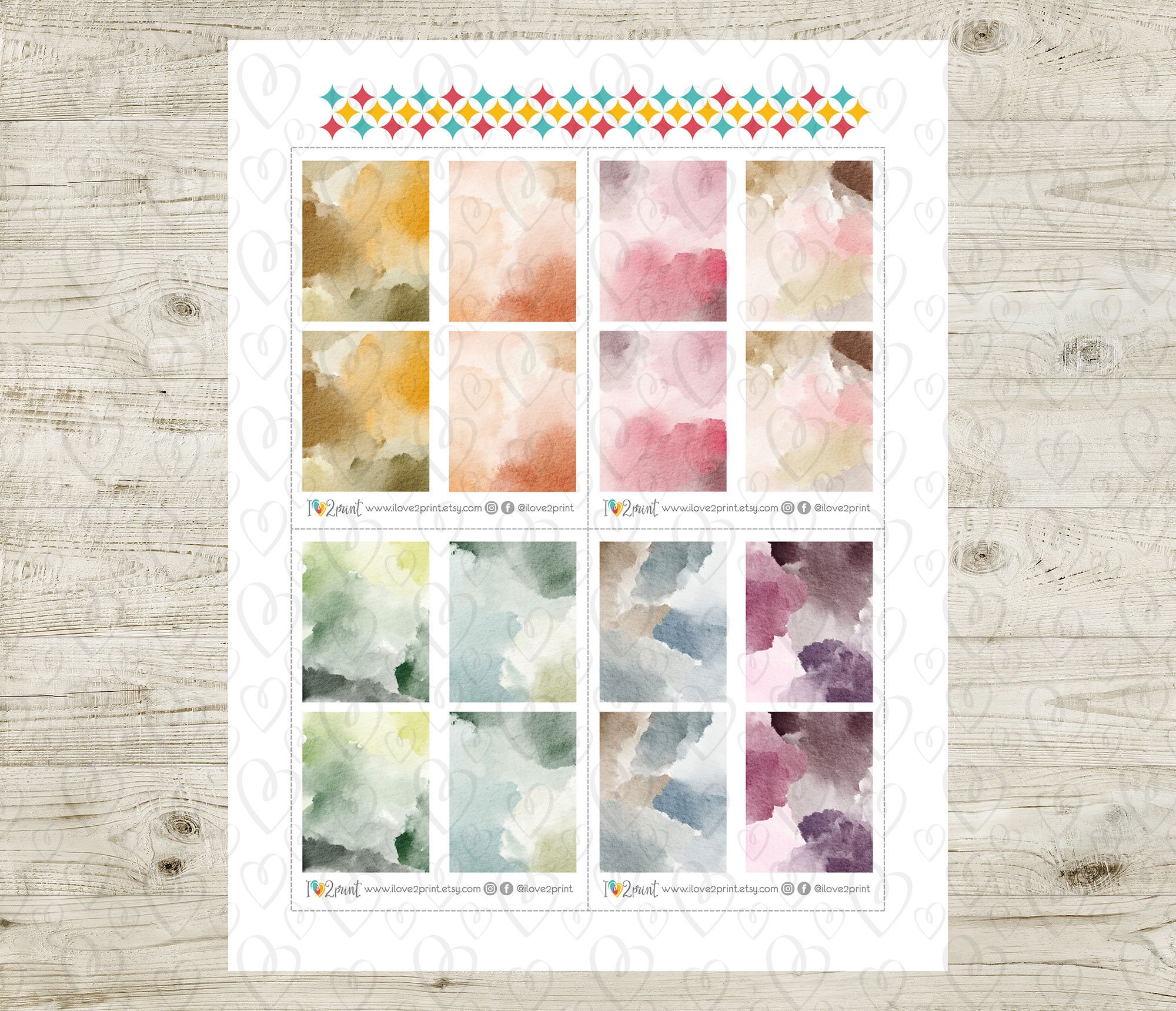 Watercolor Full Box Checklist Boxes Planner Stickers Notes - Etsy