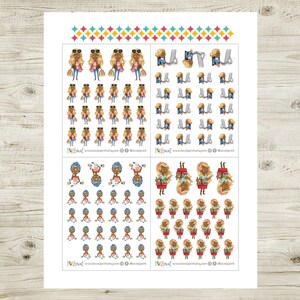 Cute Planner Girl Stickers, Brown Skin Blond Hair Set1 Printable ...