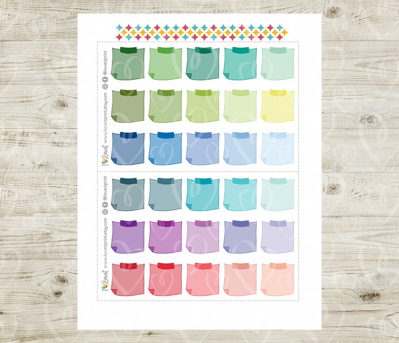 Post It Planner Stickers Sticky Note Printable Stickers - Etsy