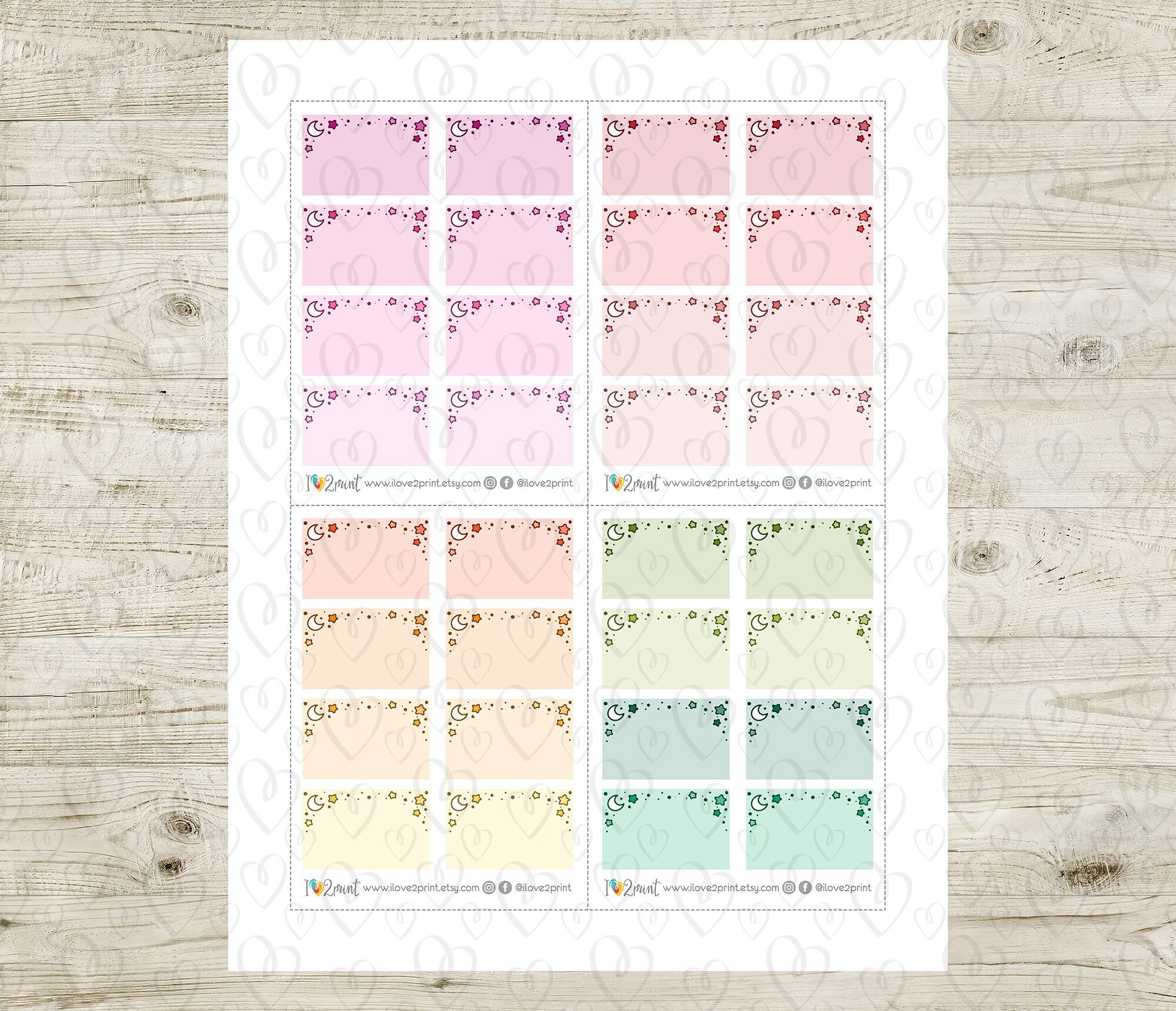 Night Sky Half Box Planner Stickers Half Box Printable - Etsy