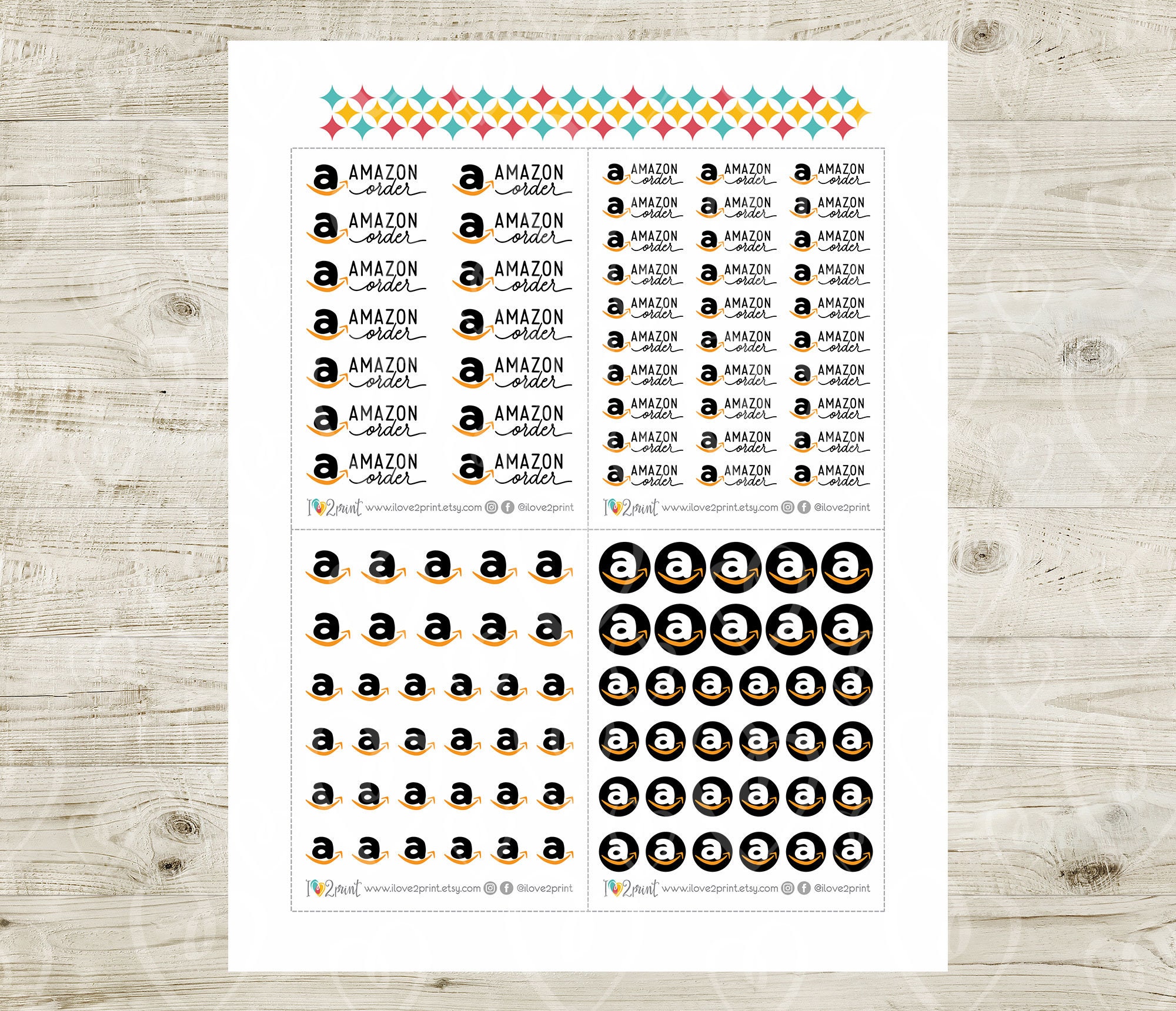Amzon Order Planner Stickers Amzon Delivery Hand-lettered / - Etsy