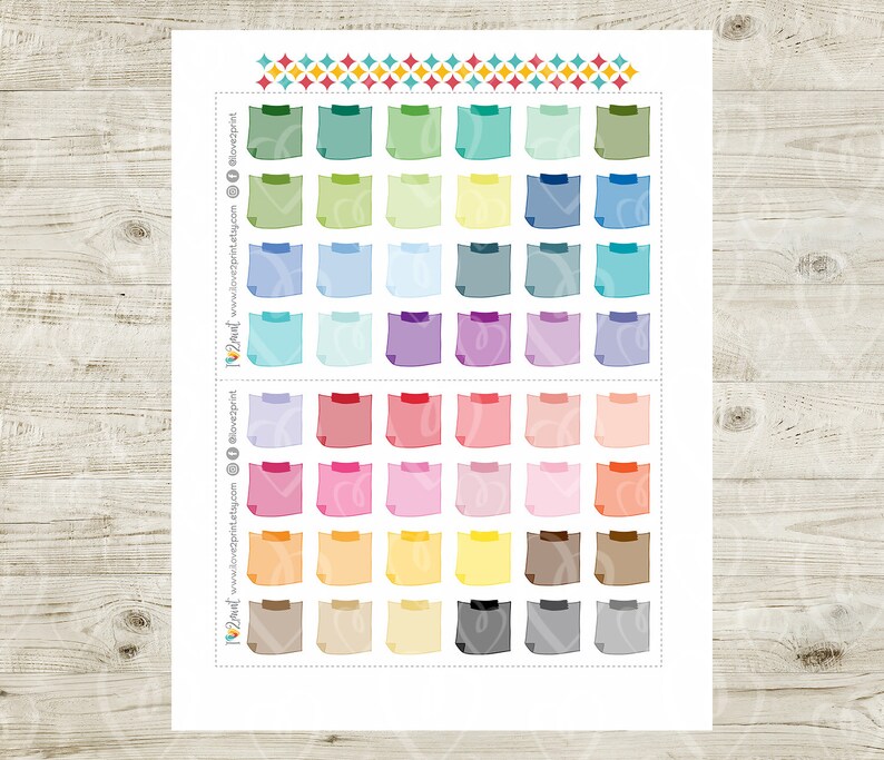 Post It Planner Stickers Sticky Note Printable Stickers - Etsy