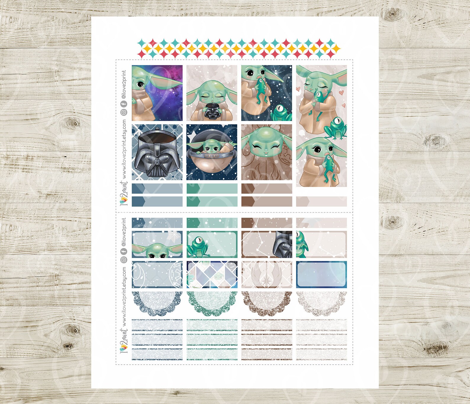 Space Baby Weekly Printable Planner Stickers Baby Jedi EC - Etsy