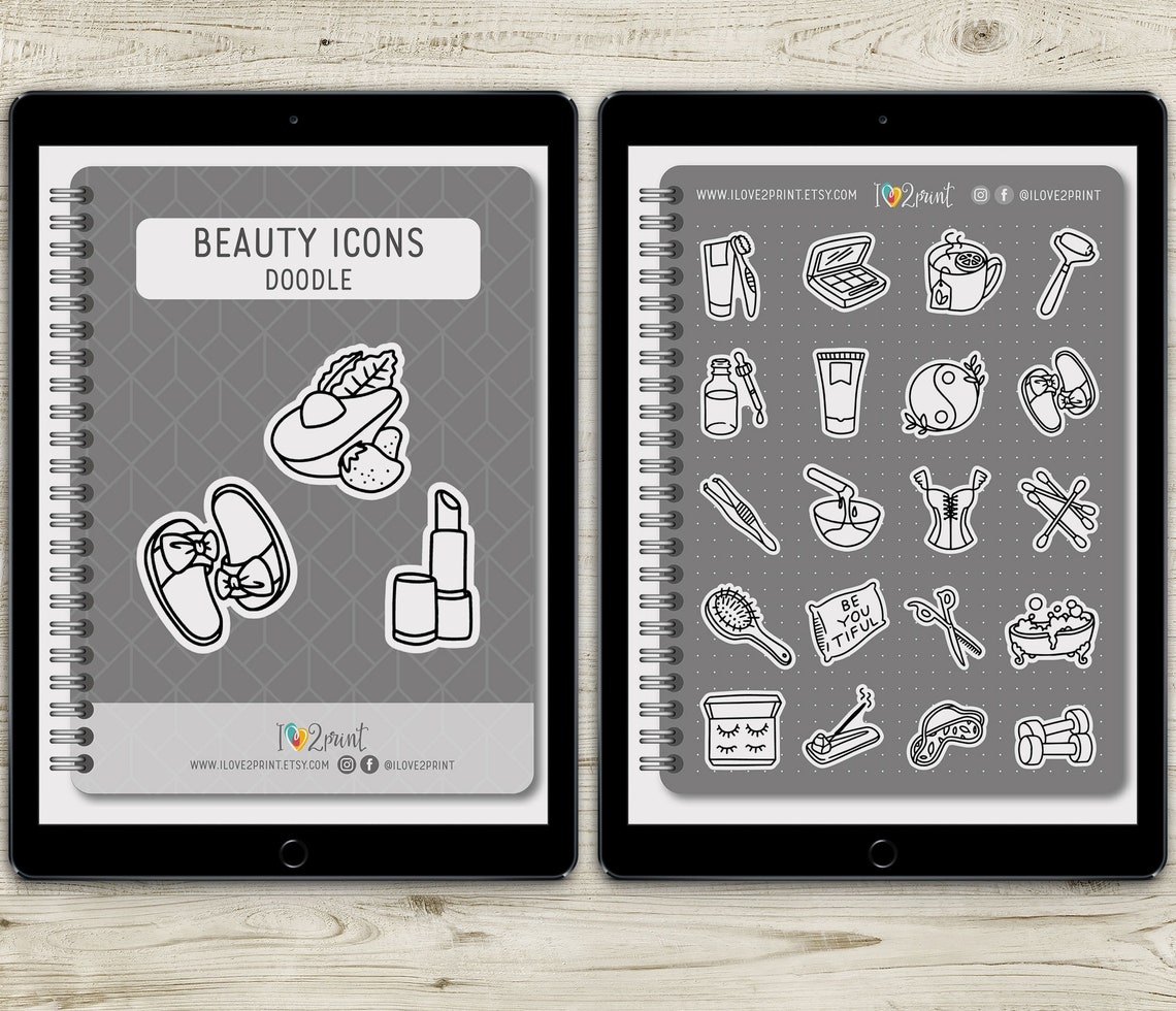 Beauty Icons Goodnotes Sticker Book Icons Digital Stickers - Etsy