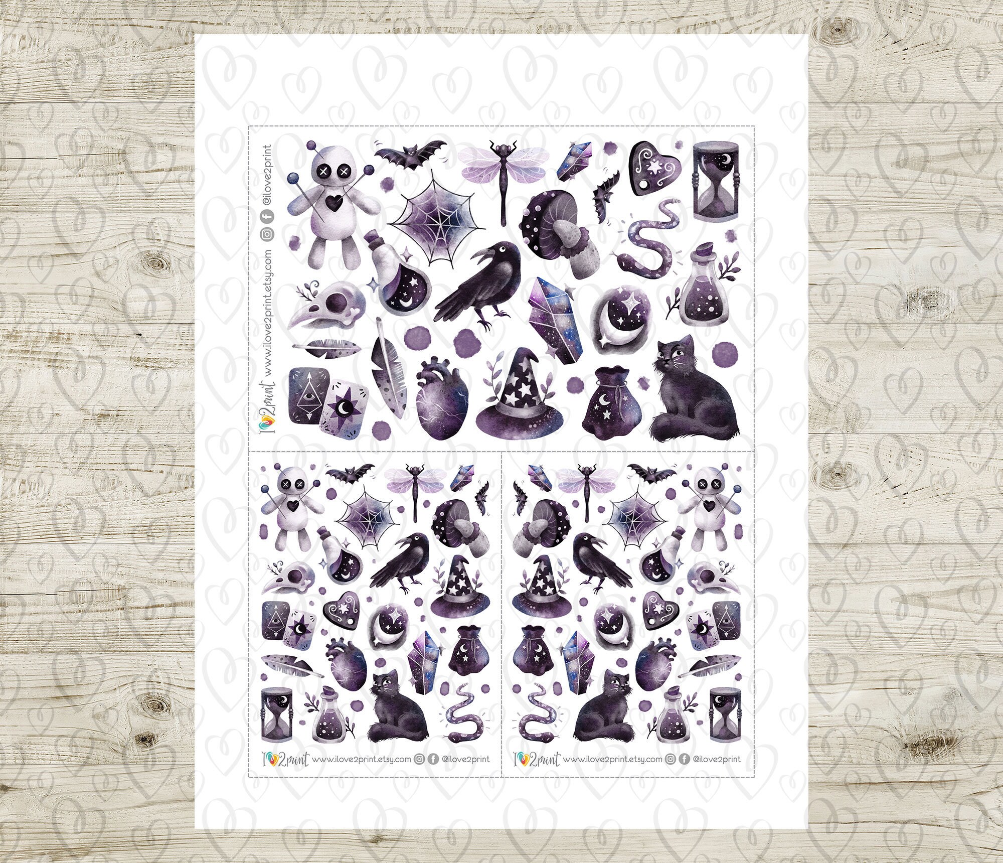 Gothic Life Deco Planner Stickers Goth Witch Halloween - Etsy