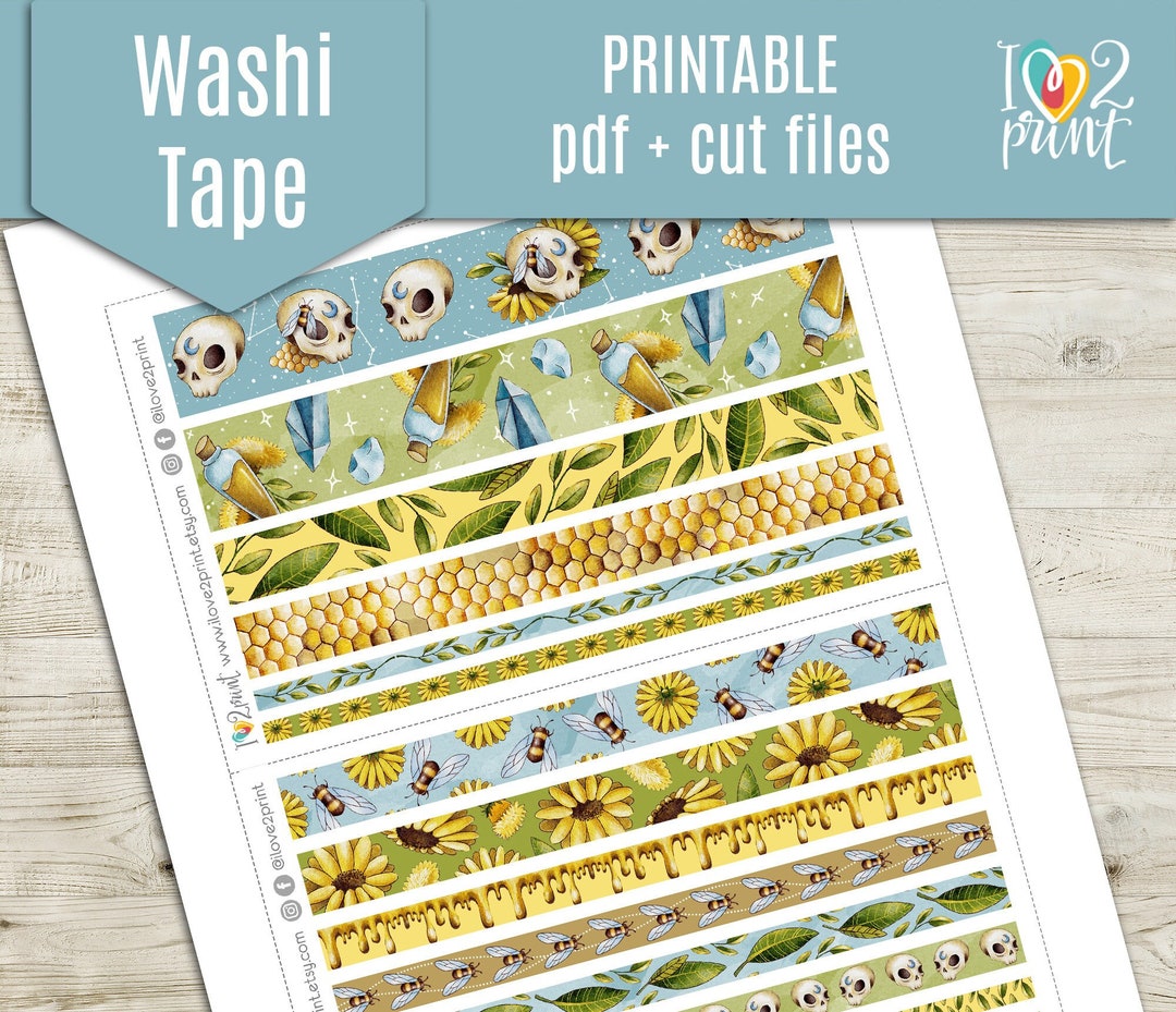 Spring Witch Washi Tape Printable Planner Stickers, Washi Tape ...
