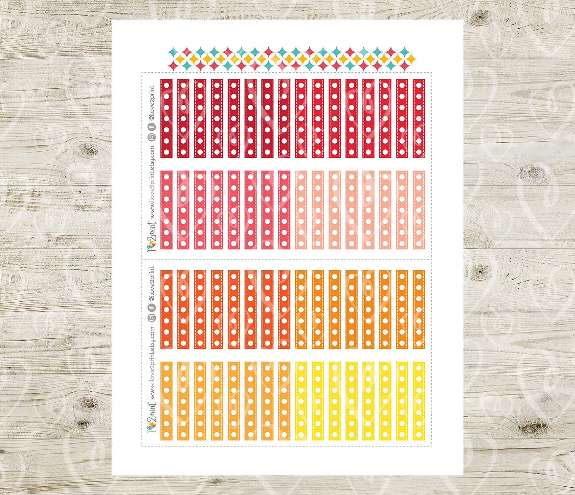 Checklist Stripes Planner Stickers Checklist Printable - Etsy