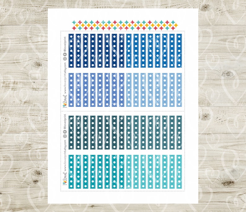 Checklist Stripes Planner Stickers Checklist Printable - Etsy