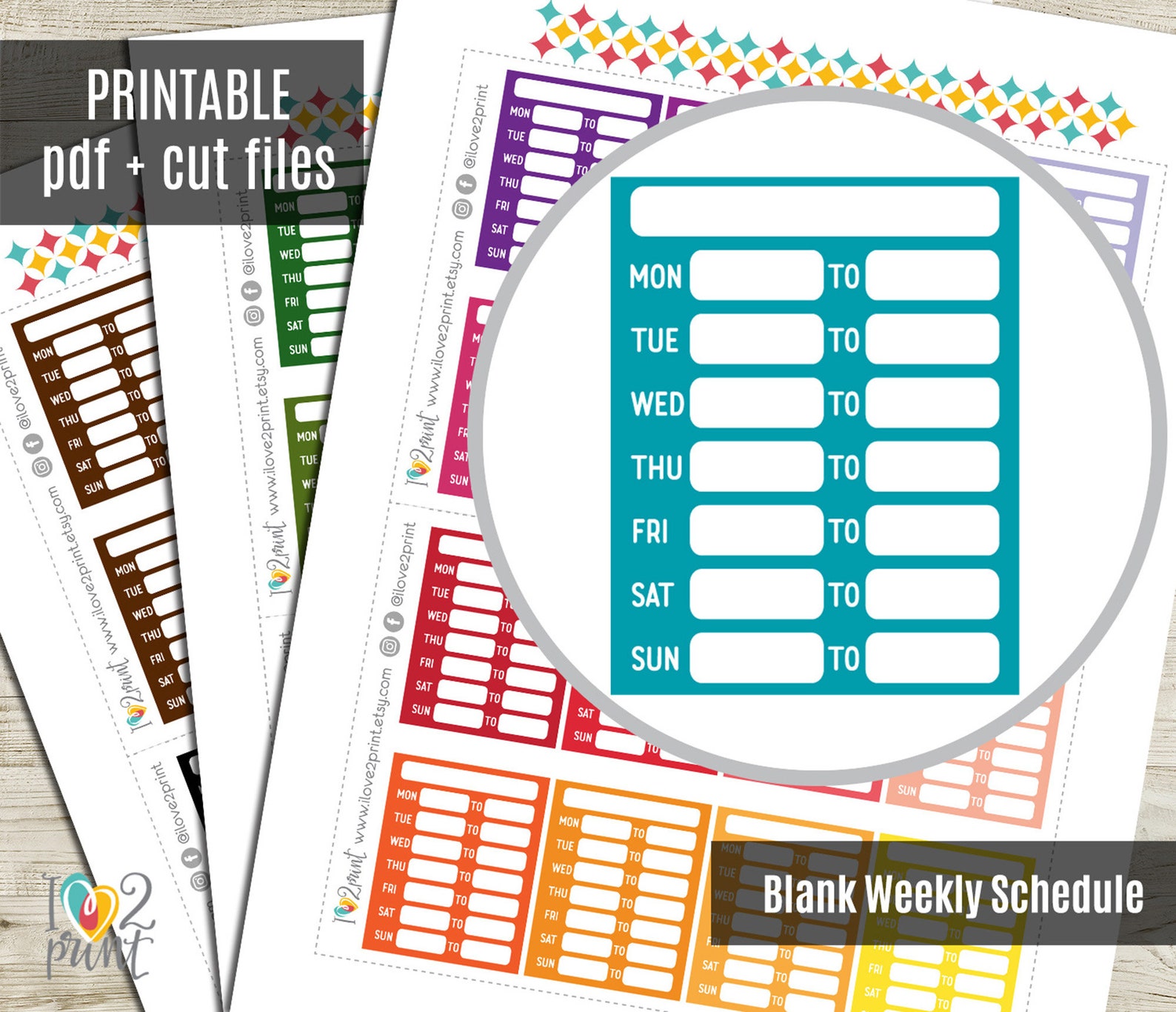 Weekly Schedule Planner Stickers Full Box Tracker Printable - Etsy