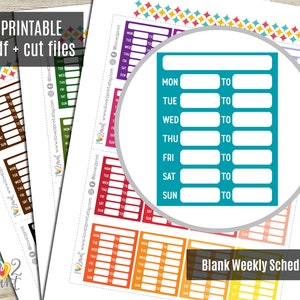 Weekly Schedule Planner Stickers, Full Box Tracker Printable Stickers ...