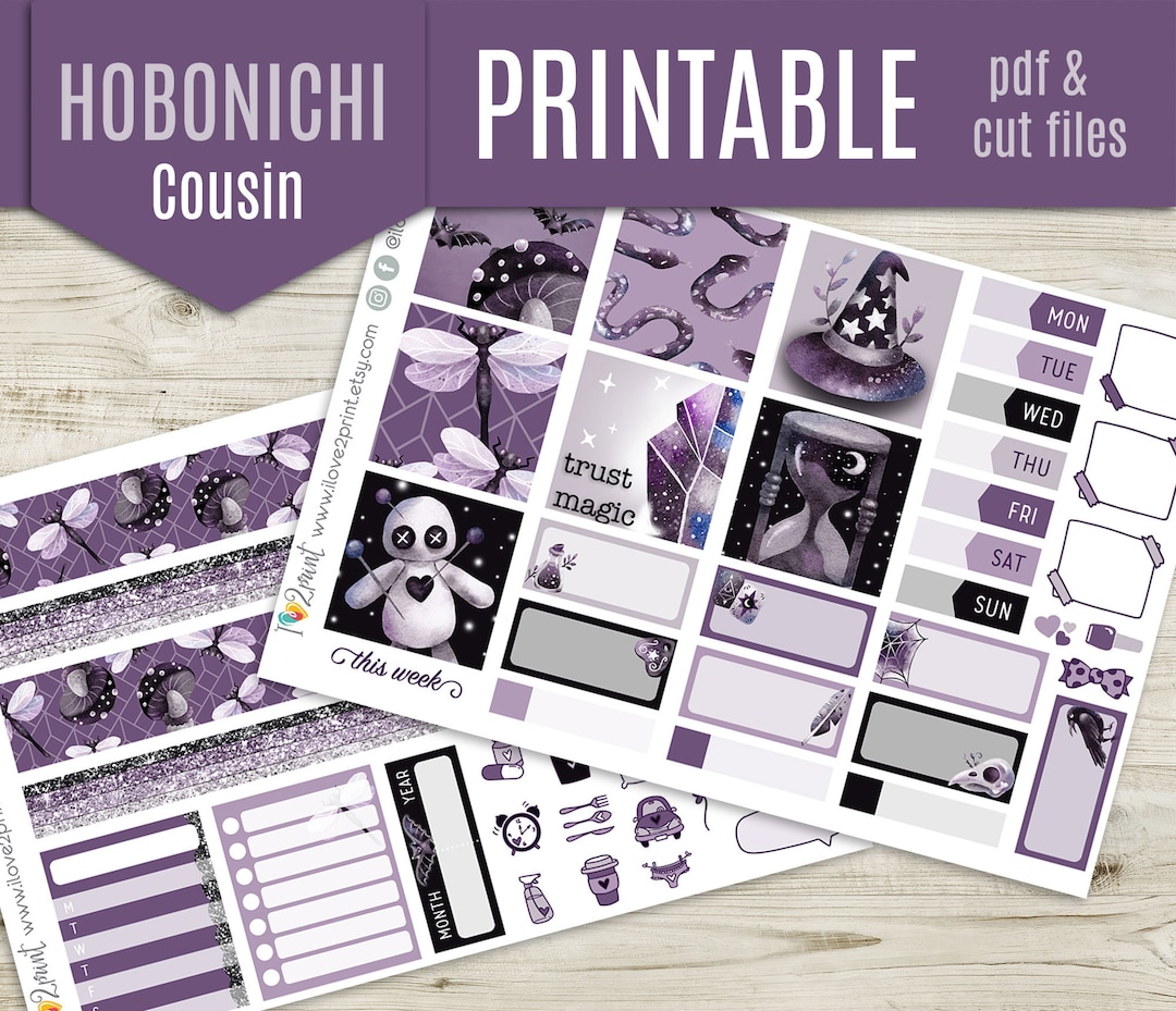 Gothic Life Hobonichi Cousin Printable Planner Stickers Weekly Hobo ...