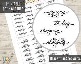 Handlettered Cleaning Planner Stickers Laundry Script Words | Etsy