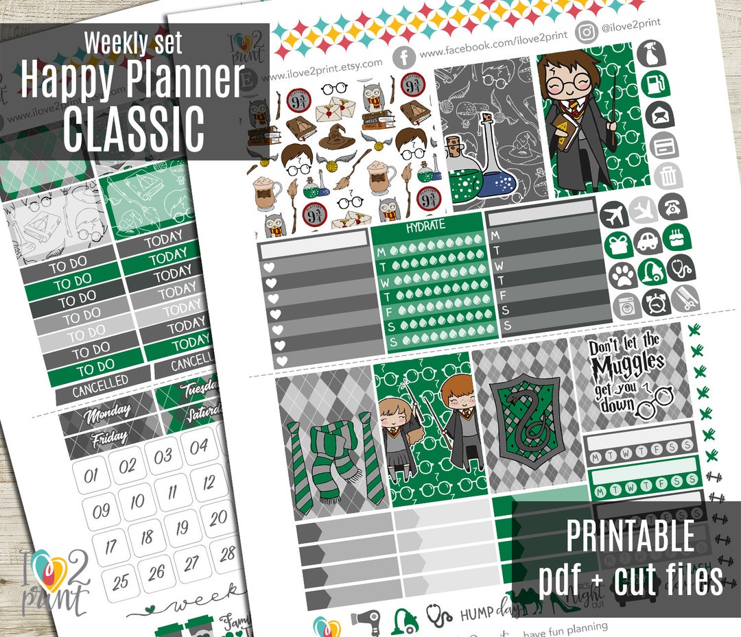 Wizard School IV Weekly Printable Planner Stickers, Happy Planner ...