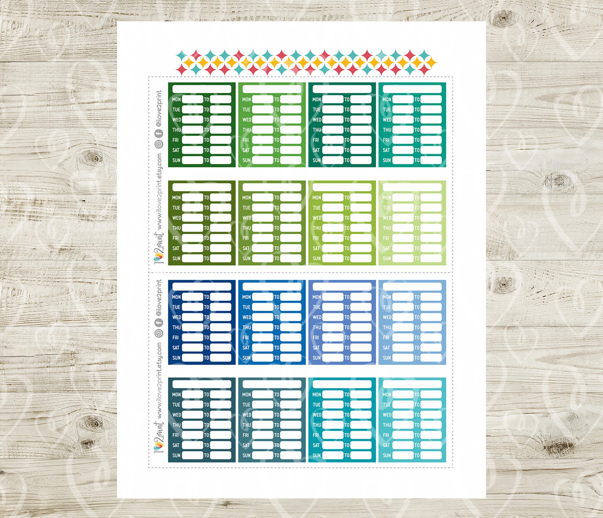 Weekly Schedule Planner Stickers Full Box Tracker Printable - Etsy
