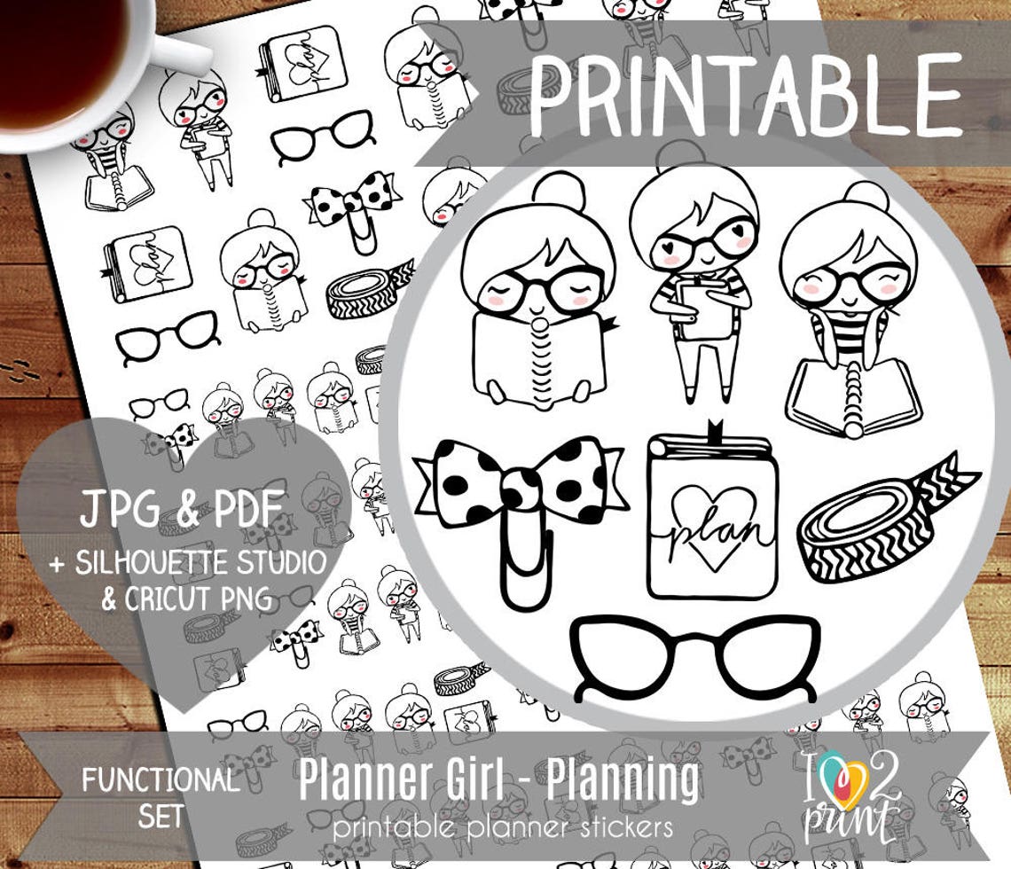 Planner Girl Planning Printable Planner Stickers Erin - Etsy