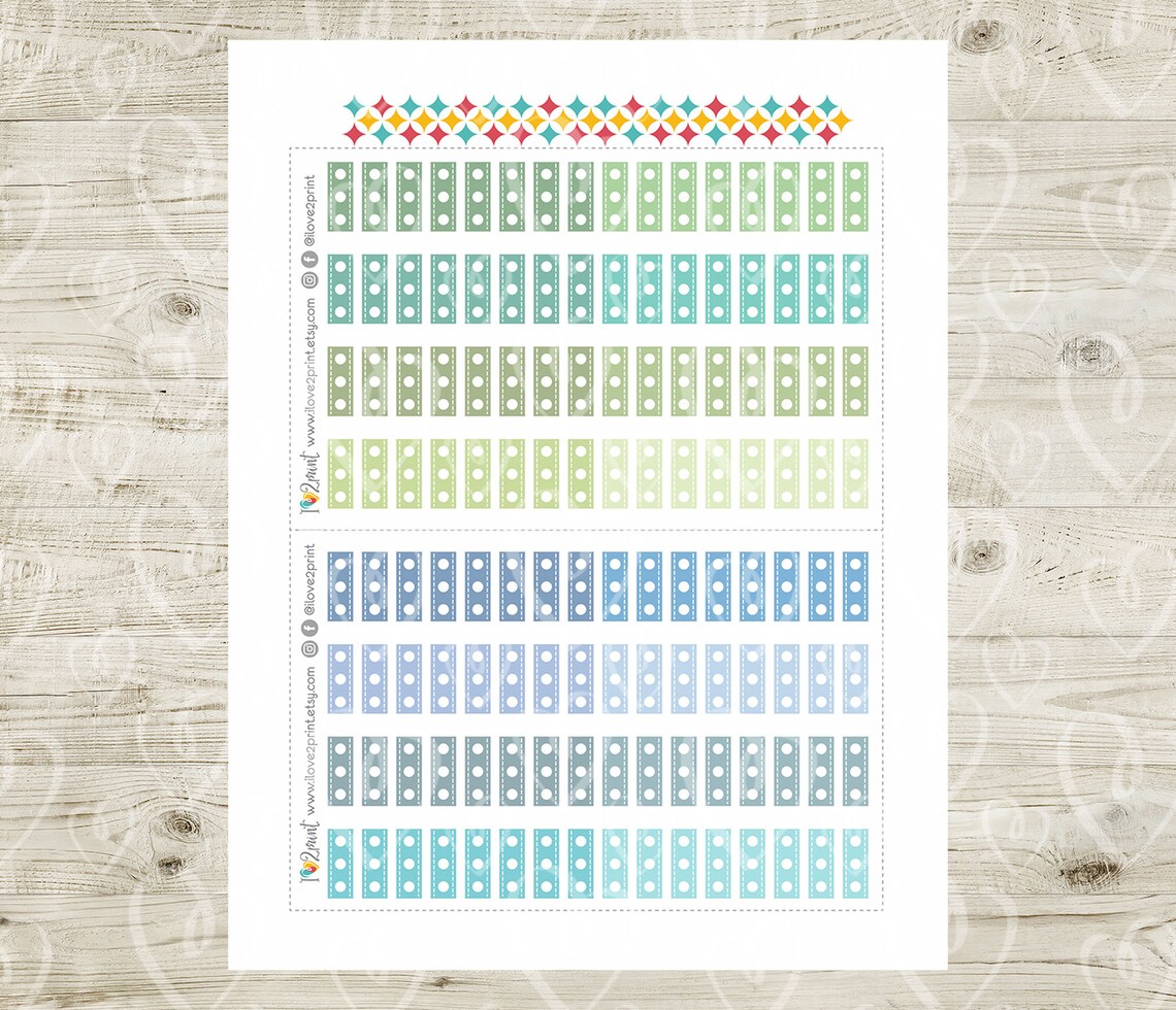 Half Pastel Checklist Stripes Planner Stickers Checklist - Etsy