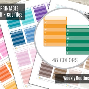 Weekly Routine Sidebar Box Printable Planner Stickers, Erin Condren ...