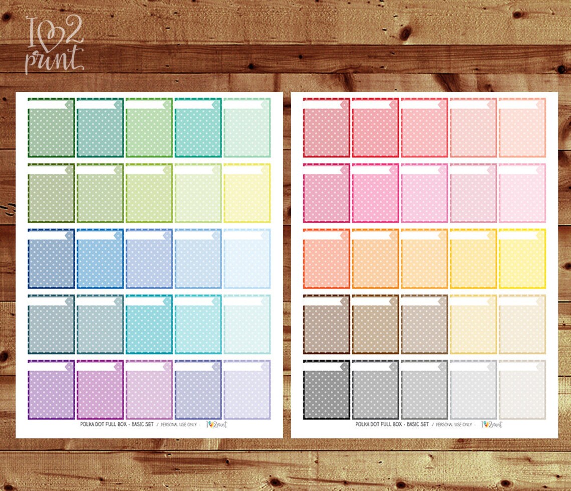 Polka Dot Full Box Printable Planner Stickers Erin Condren - Etsy