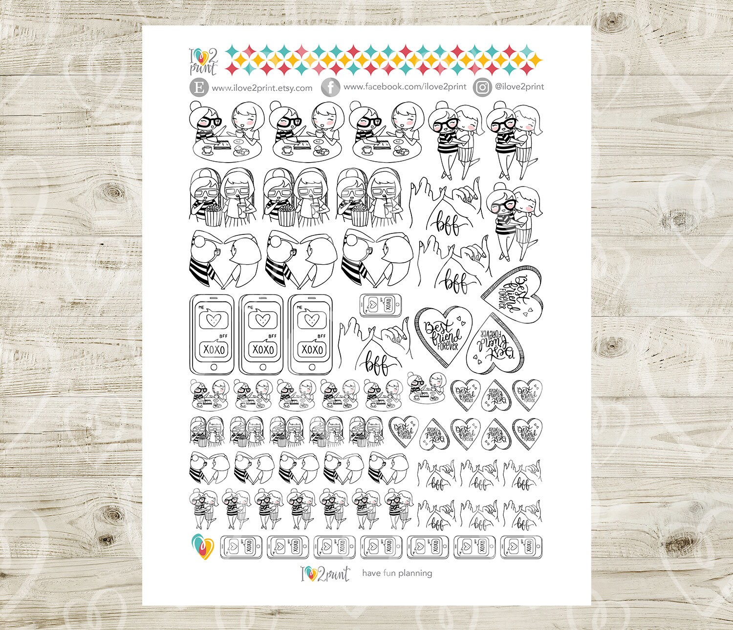 Planner Besties Routine Planner Stickers Best Friends | Etsy