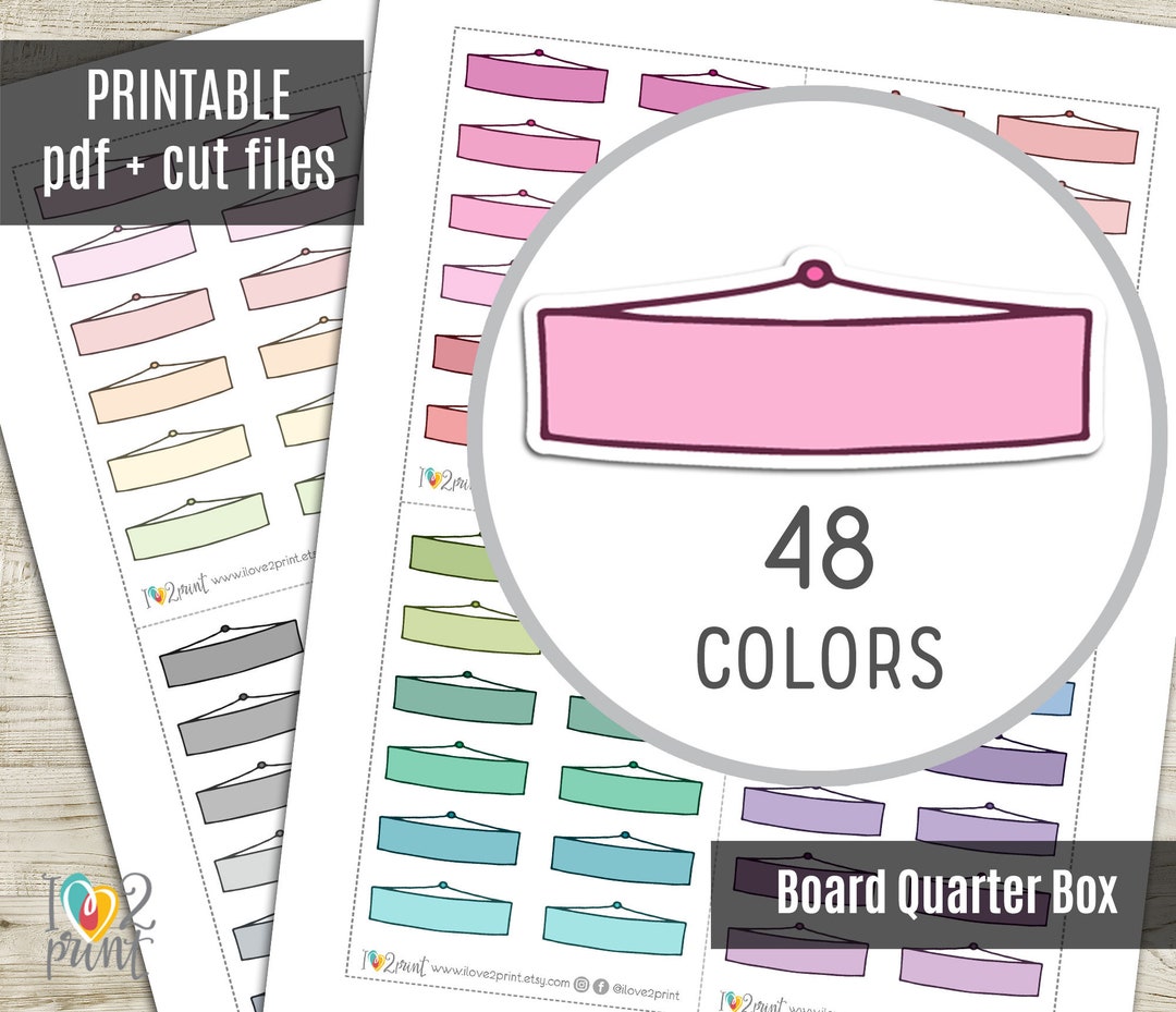 Hanging Notice Quarter Box Planner Stickers, Printable Stickers, Label ...