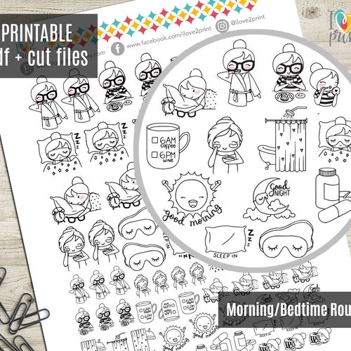 Planner Girl Morning/bedtime Routine Planner Stickers - Etsy