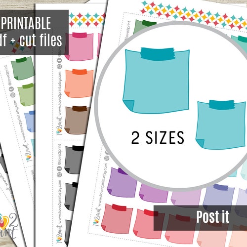 Post It Planner Stickers Sticky Note Printable Stickers - Etsy