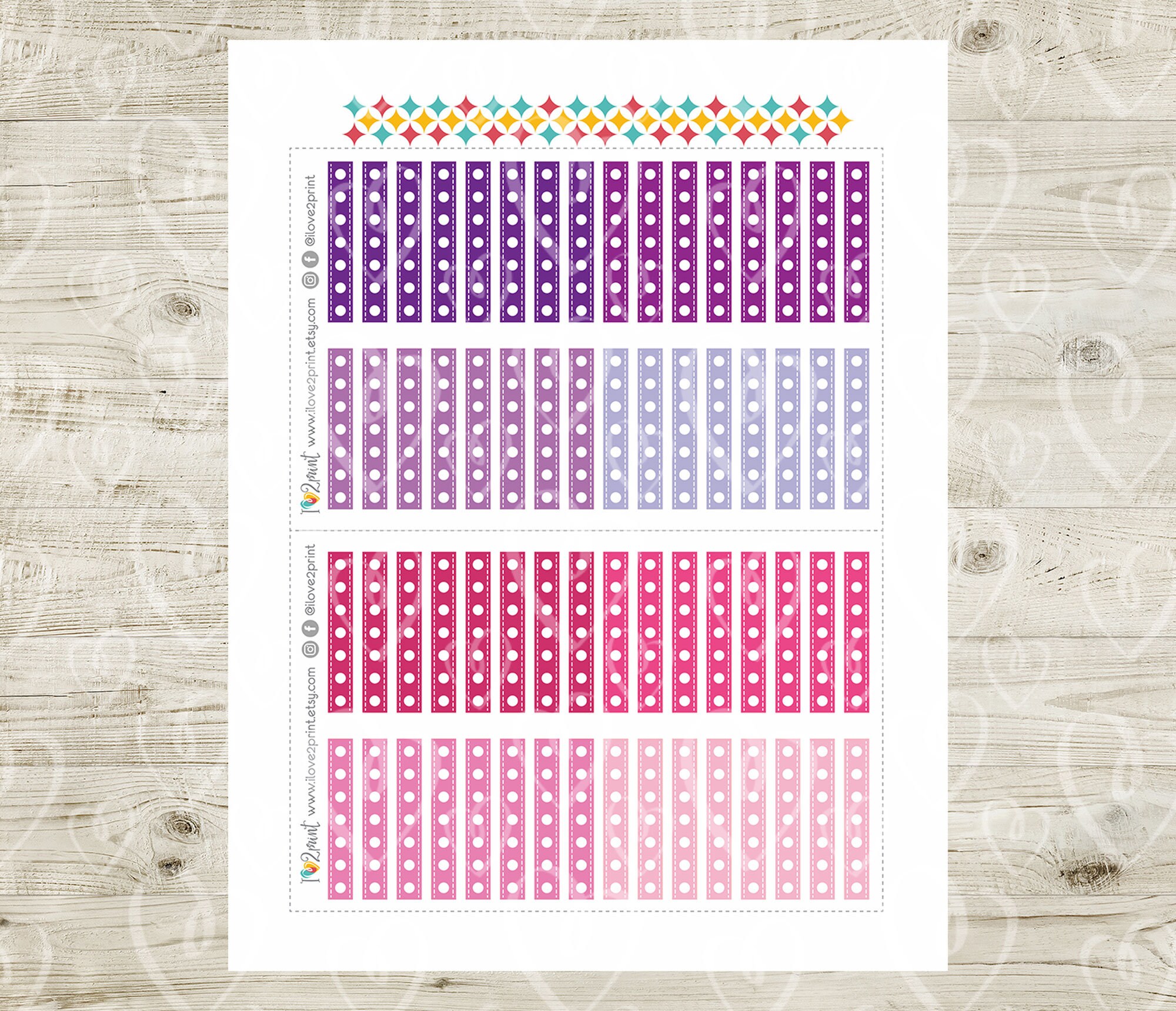 Checklist Stripes Planner Stickers Checklist Printable - Etsy