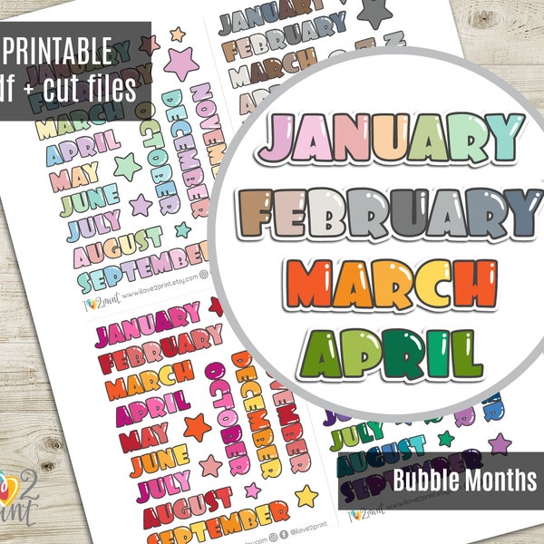 Month Script Printable - Etsy