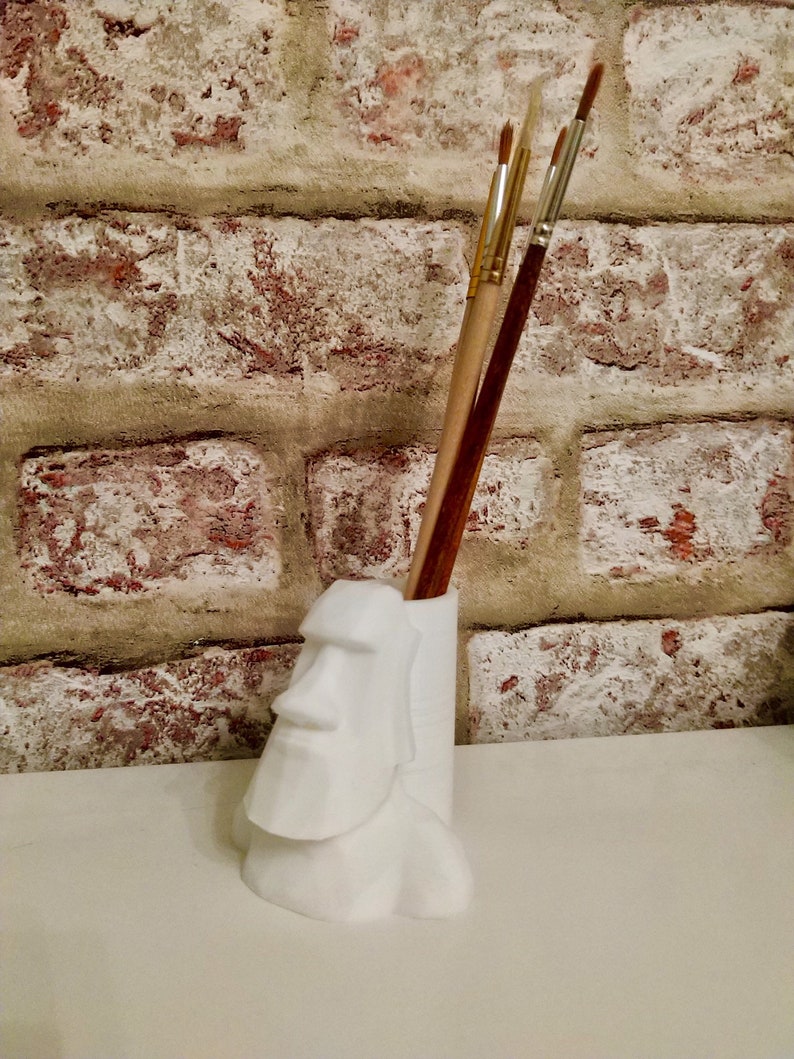 Moai desk tidy pencil pot air plant holder moai planter | Etsy