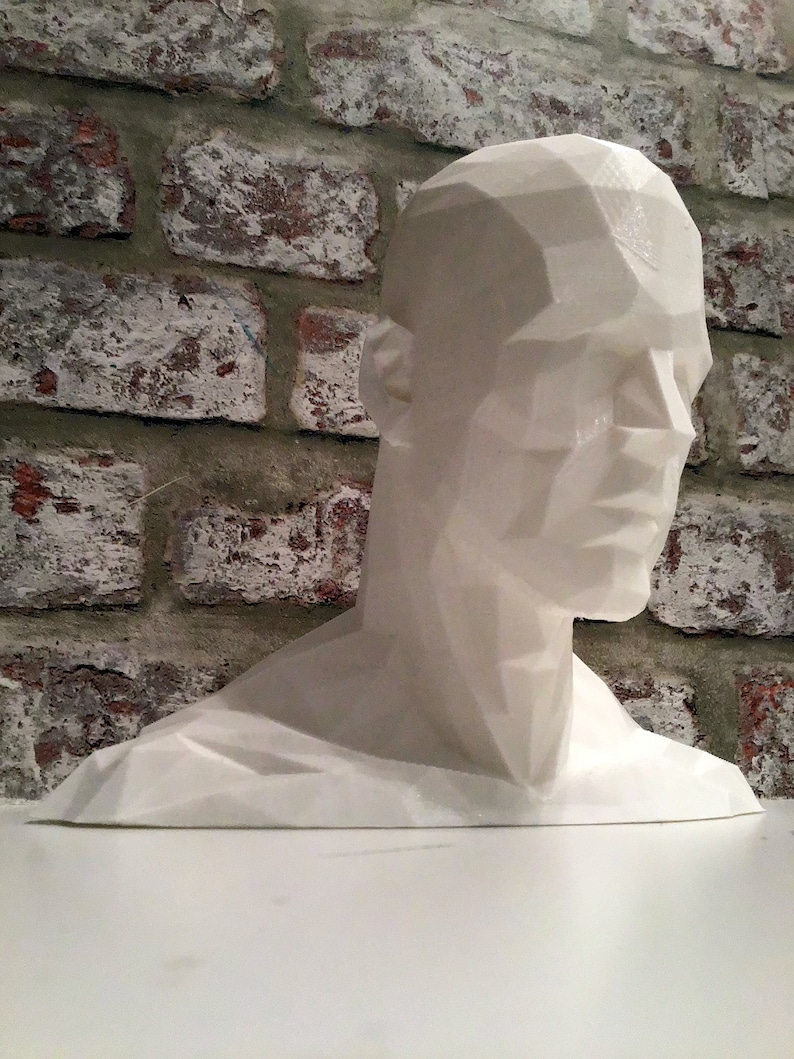 Low Poly Face 3D Print 3D Printed Face Abstract Male Bust | Etsy