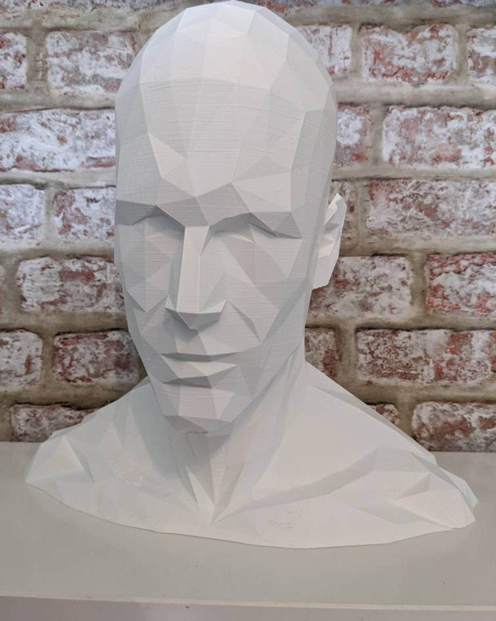 Low Poly Face 3D print 3D printed face Abstract male bust | Etsy
