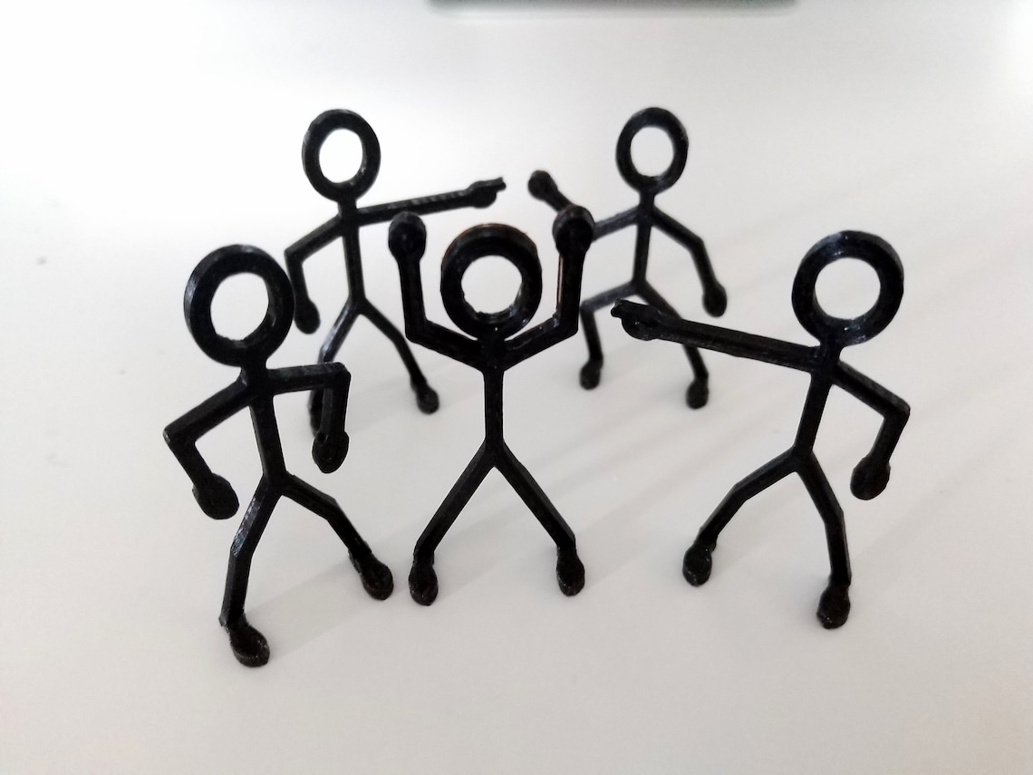 3D Printed Stickmen Gang Pencil Doodle Men Stickman - Etsy