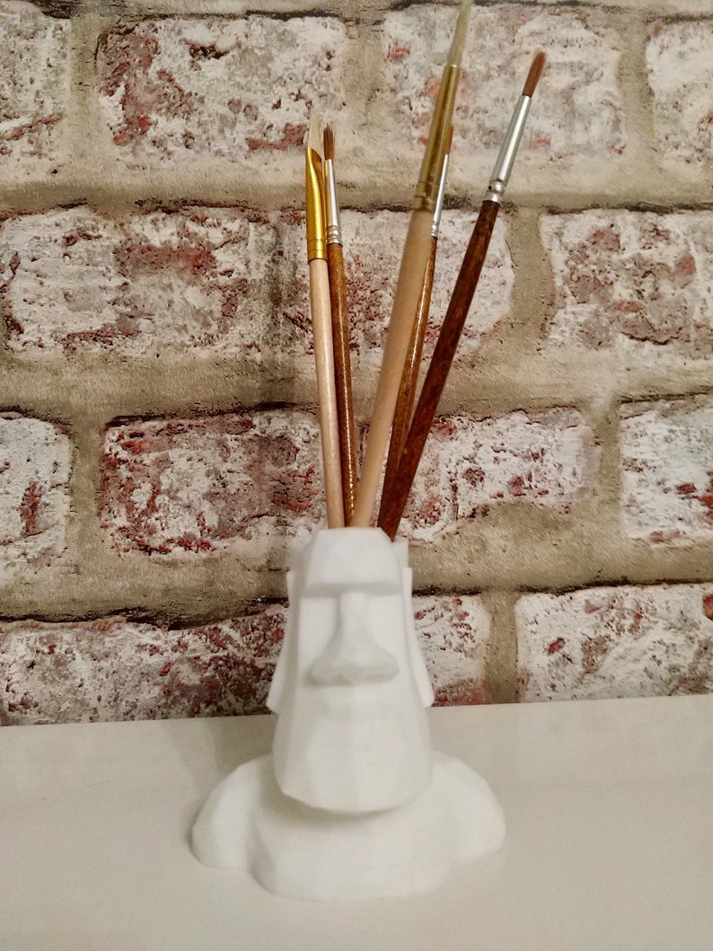 Moai desk tidy pencil pot air plant holder moai planter | Etsy