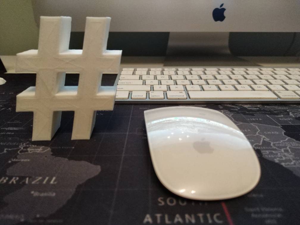 Hashtag Decor Office Gift 3D Printed Hashtag Hashtag | Etsy