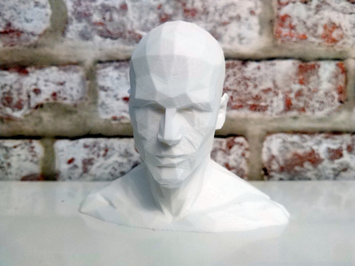 Impression 3D Low Poly Face visage imprimé en 3D buste - Etsy France